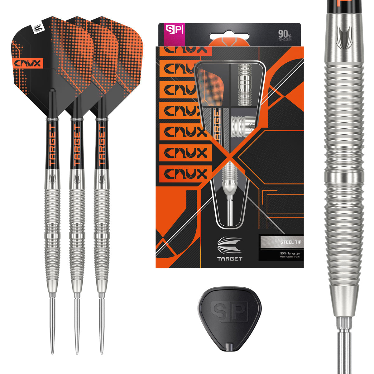 Crux 02 90% Tungsten Swiss Point Steel Tip Darts by Target– Rebel Darts