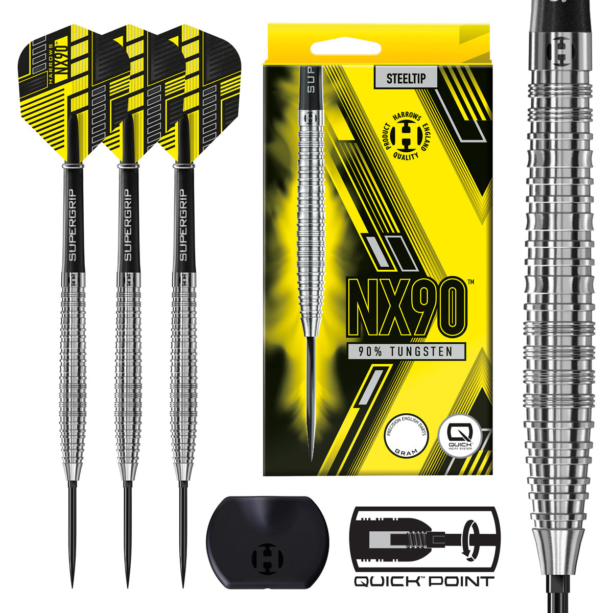 Harrows NX-90 Tapered 90% Tungsten QP Steel Tip Darts– Rebel Darts