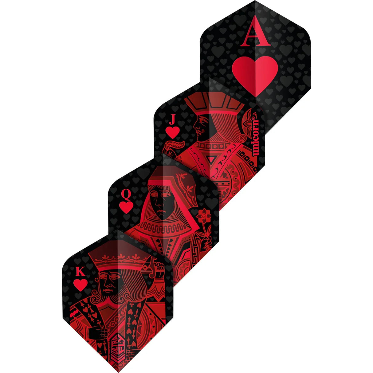 Unicorn Ultra Fly Dart Flights, Royal Flush Red, No2 Shape, 100 Micron ...